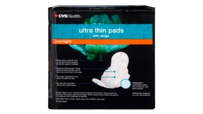 Cvs Health Ultra Thin Pads Overnight 52 Pads – MamaTega