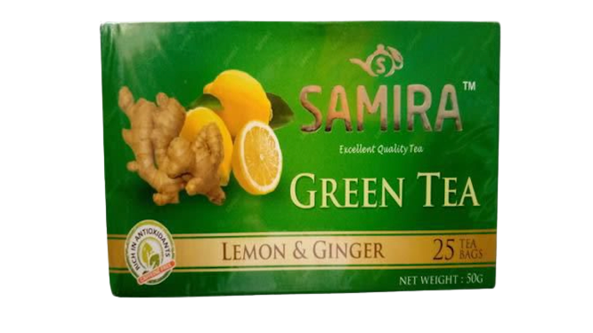 Samira Green Tea Lemon & Ginger 25 Tea Bags – MamaTega